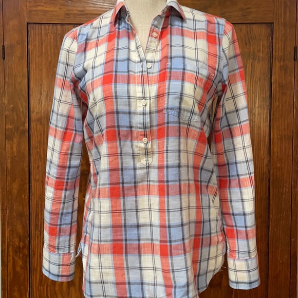 J. Crew Factory | Tops | J Crew Factory Plaid Buttondown | Poshmark